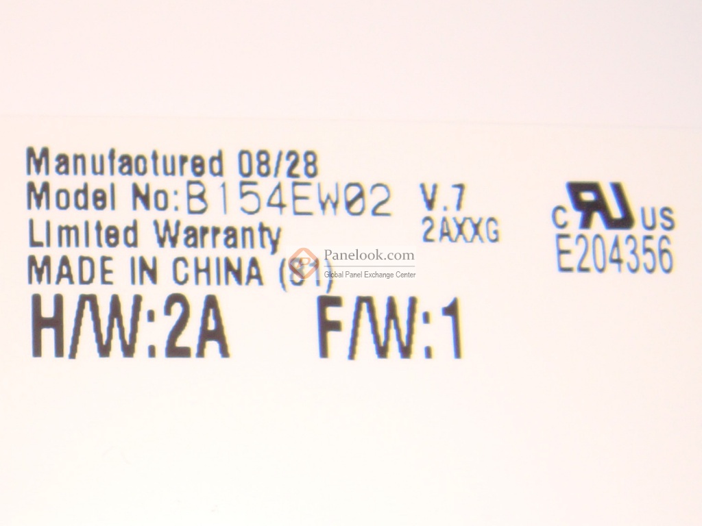 友达液晶模组B154EW02 V7 HW0A概况-全球液晶屏交易中心-屏库