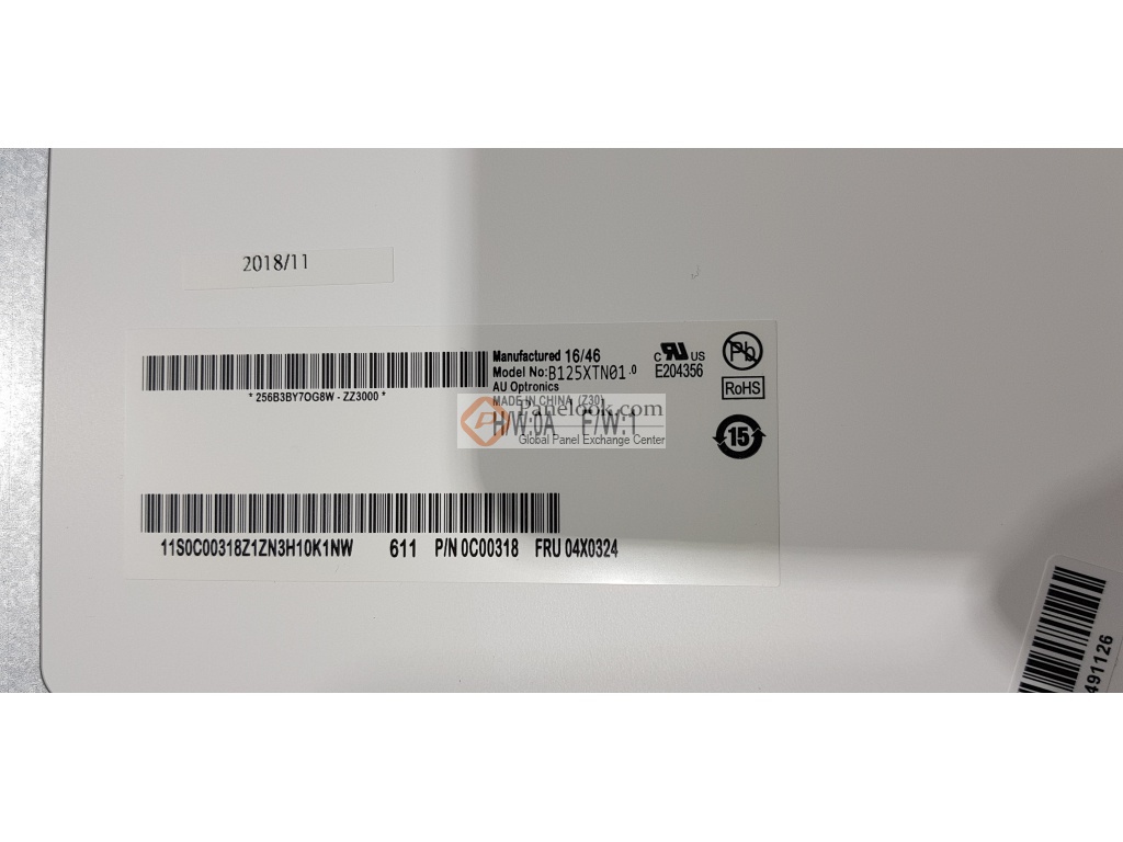 友达液晶模组B125XTN01.0 HW0A概况-全球液晶屏交易中心-屏库