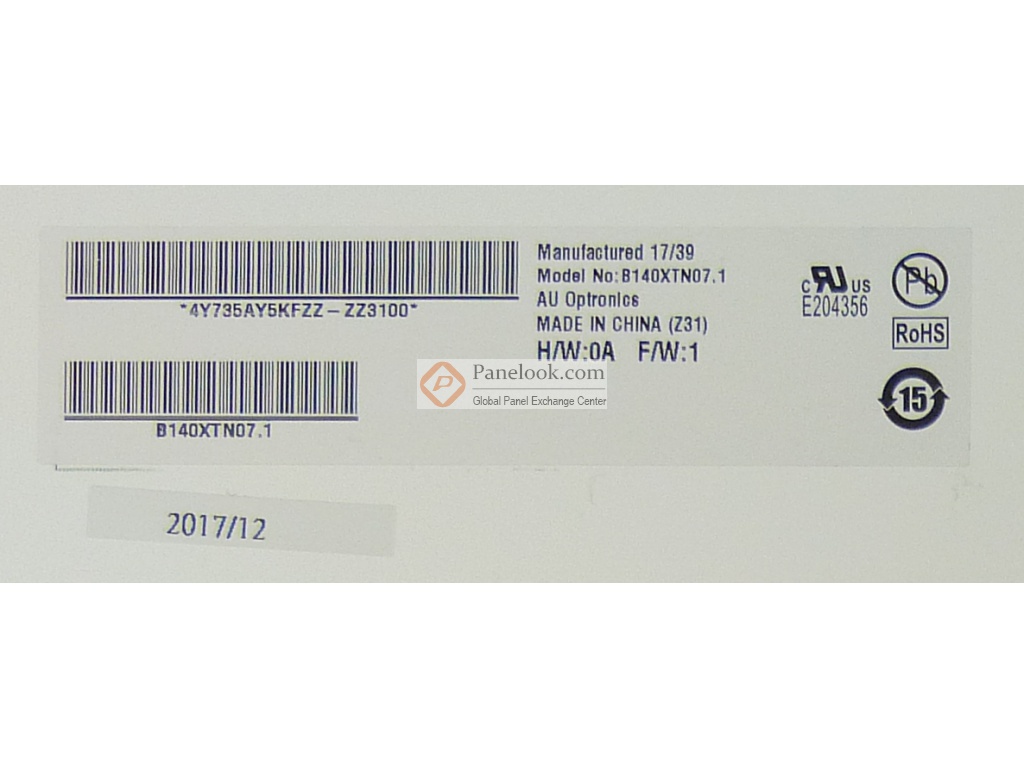 友达液晶模组B140XTN07.1概况-全球液晶屏交易中心-屏库