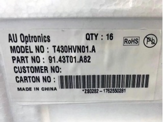 友达液晶玻璃T430HVN01.A CELL概况-全球液晶屏交易中心-屏库