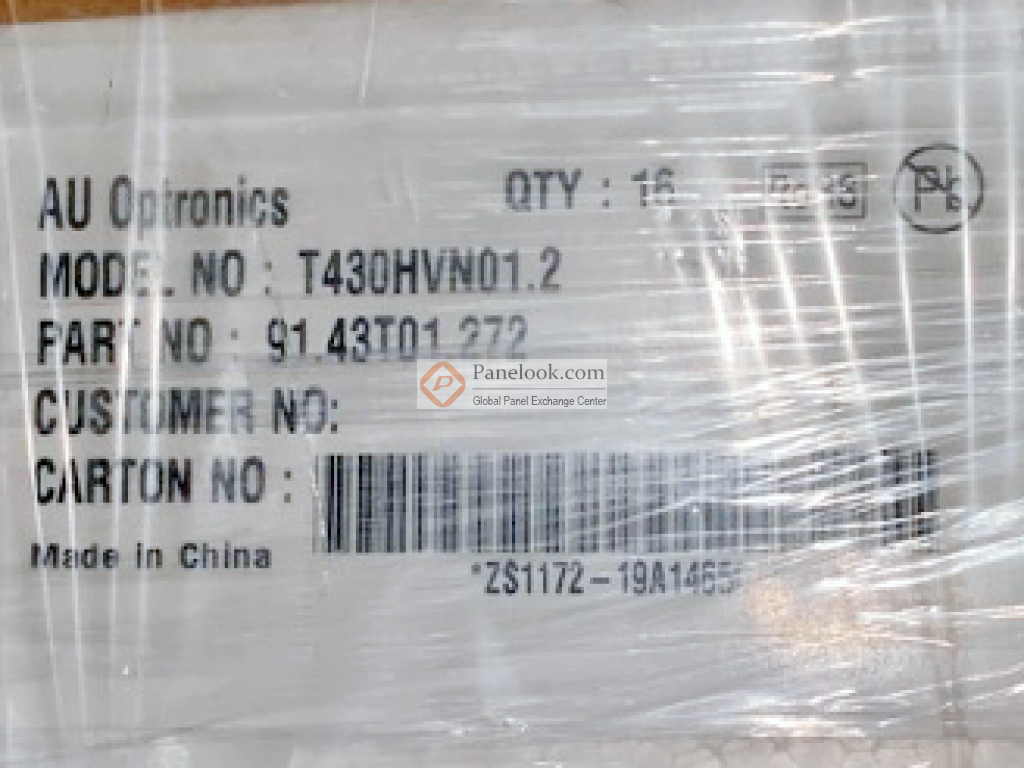 T430HVN01.2 CELL 友达 43" VA 液晶玻璃 FOB 1920×1080 LVDS | 達輝國際股份有限公司