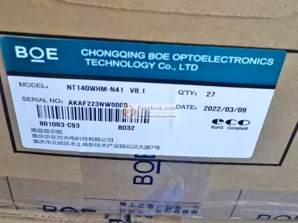 NT140WHM-N41 京东方 14" TN 液晶模组 1366×768 220nits WLED eDP 30pins BOE06B6 ...