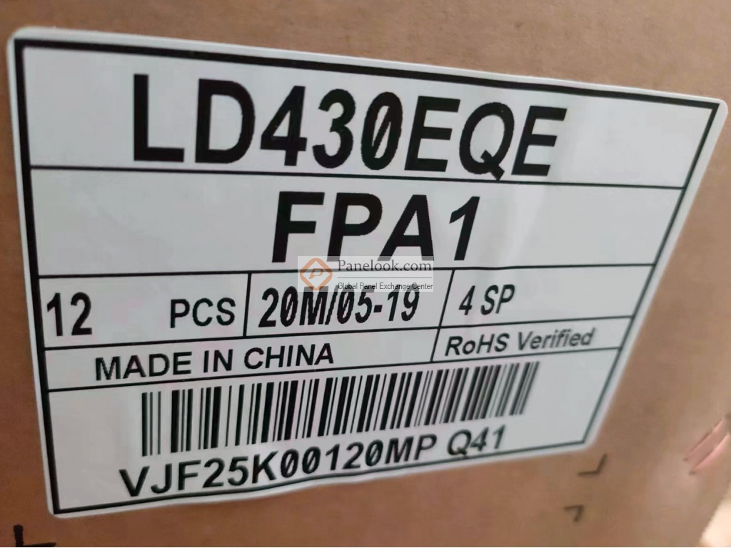 LD430EQE-FPA1 LG Display 43" IPS 液晶模组 3840×2160 700nits WLED V-by-One ...