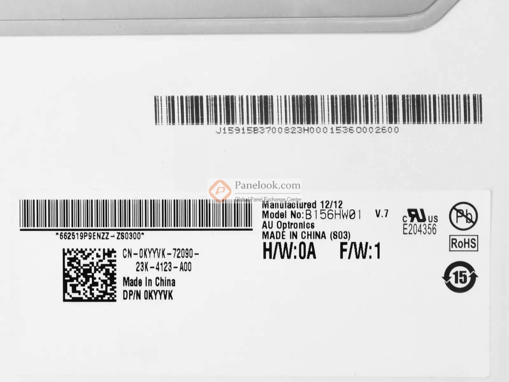 AUO B156HW01 V7 Overview - Panelook.com