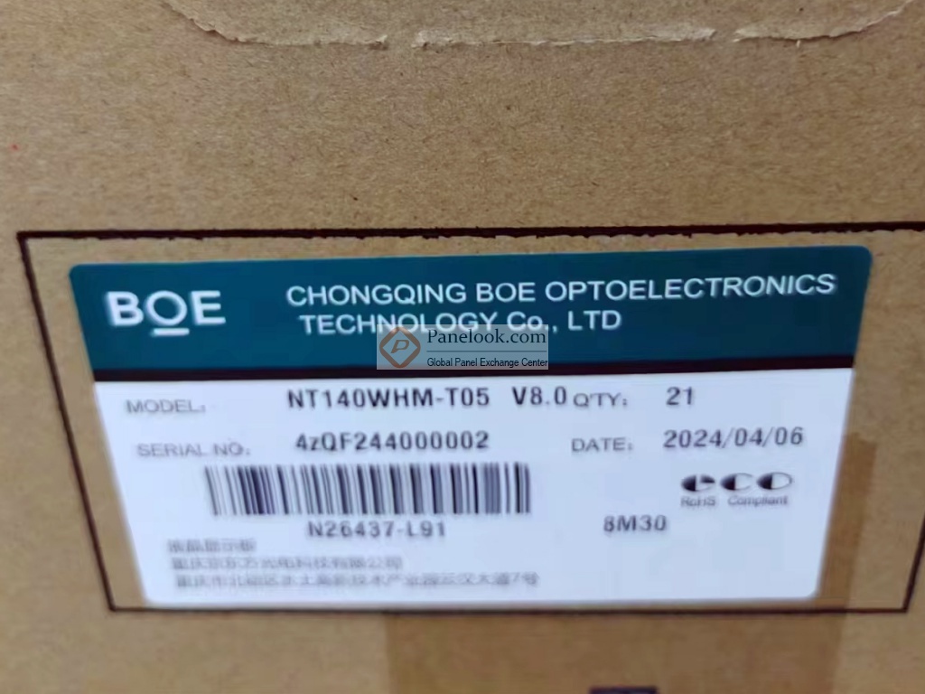 BOE NT140WHM-T05 Overview - Panelook.com