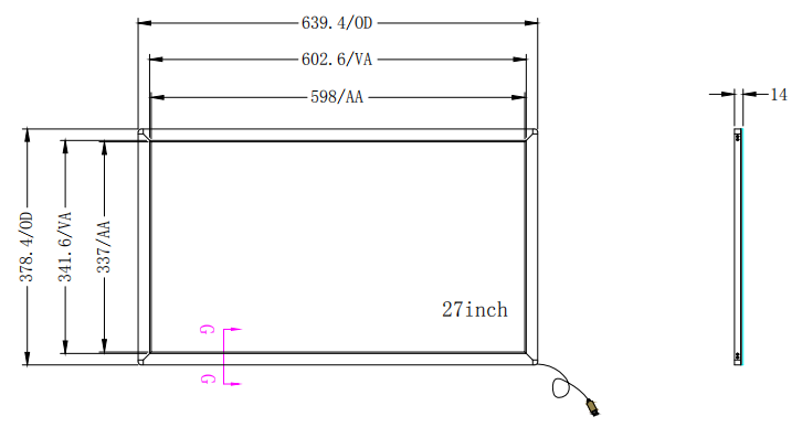 GT-IR-TB27-1 27 "infrared touch screen, TB series multi touch USB ...