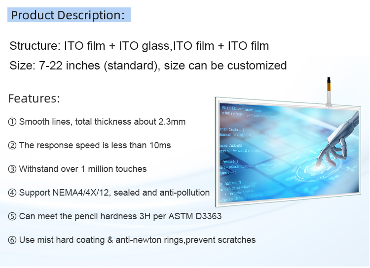 GT-4W-17.0B-1 17 inch, 4-wire resistive touch screen, 5:4, USB/RS232 ...