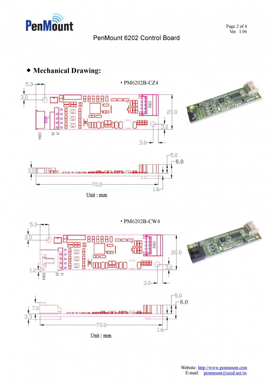PM6202B-CZ4 PM6202B-CZ4 M-MB-PM6202 RS-232接口USB接口 支持4线电阻屏 3.5-24寸电阻屏控制器 ...