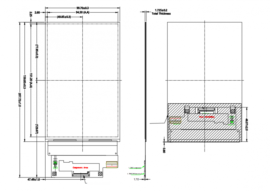ET070WU10-O 7 inch, 1200*1920, 40pns, MIPI interface, high-definition ...