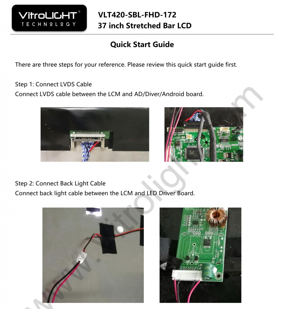 VLT420-SBL-FHD-172 42寸1/3切割条形液晶屏, 切割屏, 条形屏, 37寸1920*360长条液晶屏, 1000亮度 公交 ...