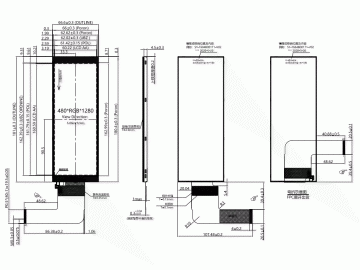 T686B001T1 6.86寸, 分辨率480*1280, 亮度1000, MIPI 40PIN 应用在车载, 家电, 智能家居, 双开关 ...