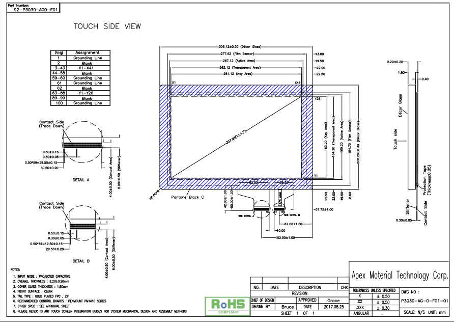 P3030-AG0-F01 12.1寸AMT电容触摸屏多接口 | 上海卓朗计算机科技有限公司